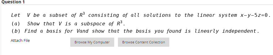 Solved Question 1 Let V be a subset of R3 consisting of all | Chegg.com