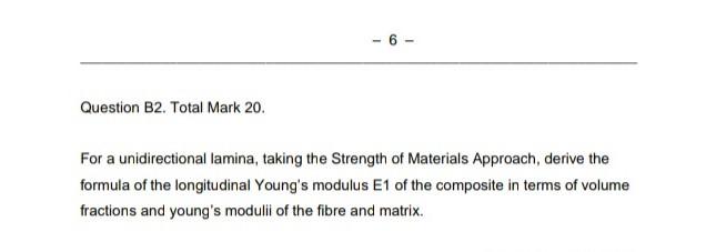 Solved Question B2. Total Mark 20. For a unidirectional | Chegg.com