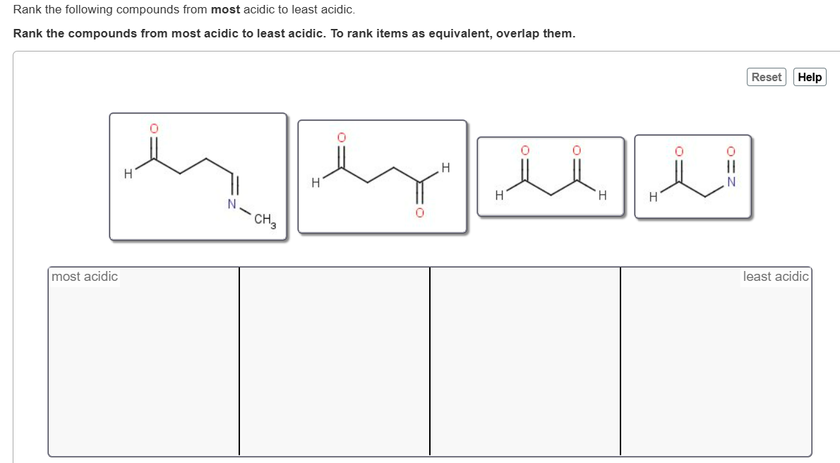 Solved Rank the following compounds from most acidic to | Chegg.com