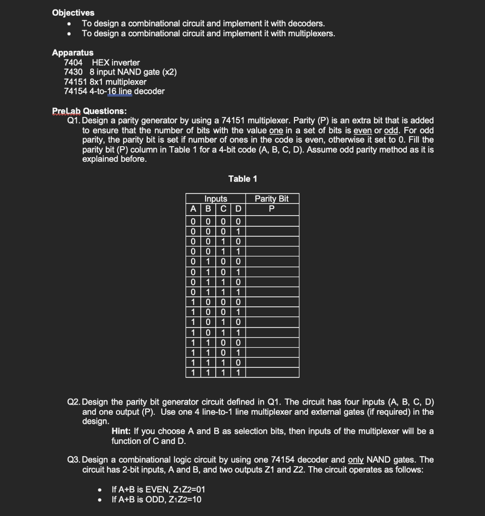 Can you do Q4 and Q5. [Combinational Logic Design | Chegg.com