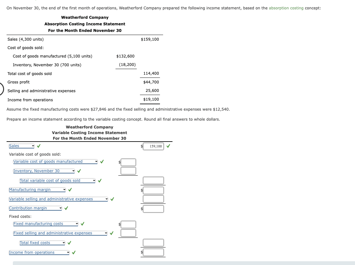 Solved Assume the fixed manufacturing costs were $27,846 and | Chegg.com