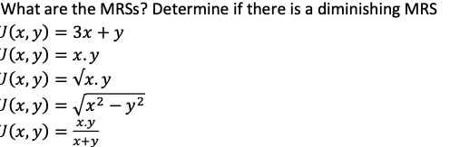 Solved What are the MRSs? Determine if there is a | Chegg.com
