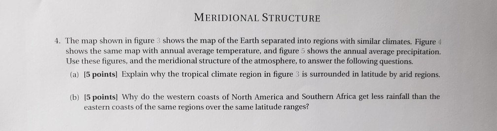 Solved MERIDIONAL STRUCTURE 4. The map shown in figure 3 | Chegg.com