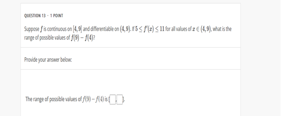 Solved QUESTION 13 - 1 POINT Suppose f is continuous on | Chegg.com