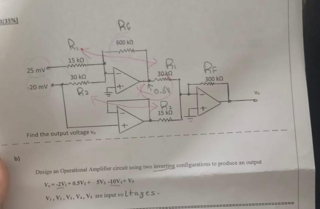 Solved Find the output voltage v0b)Design an Operational | Chegg.com