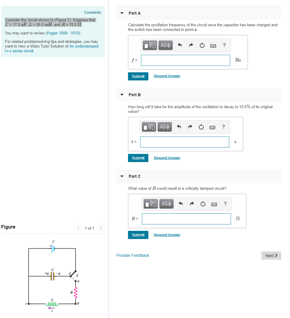 Solved Constants Part A Consider the circuit shown in | Chegg.com