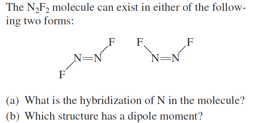 Solved The N2F2 molecule can exist in either of the follow- | Chegg.com