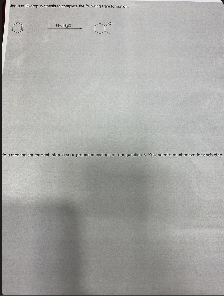 Solved vide a multi-step synthesis to complete the following | Chegg.com