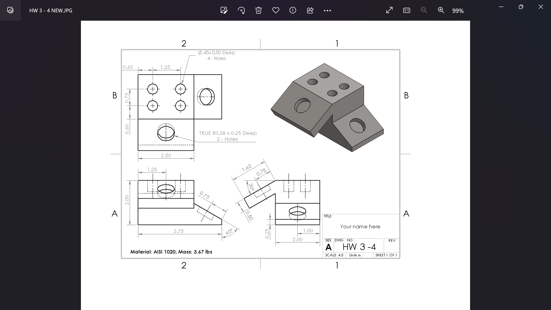 Solved I need help on making this part in solidwork | Chegg.com