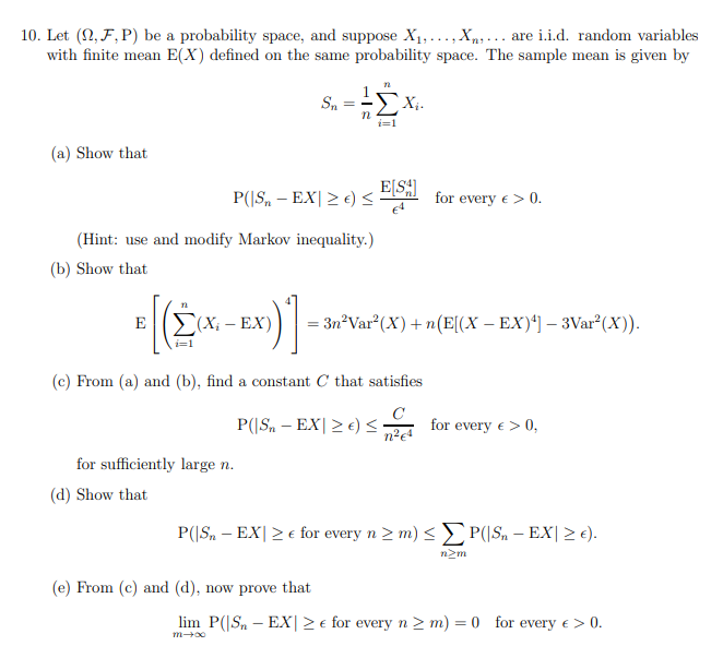 Solved 0 . Let (Ω,F,P) be a probability space, and suppose | Chegg.com