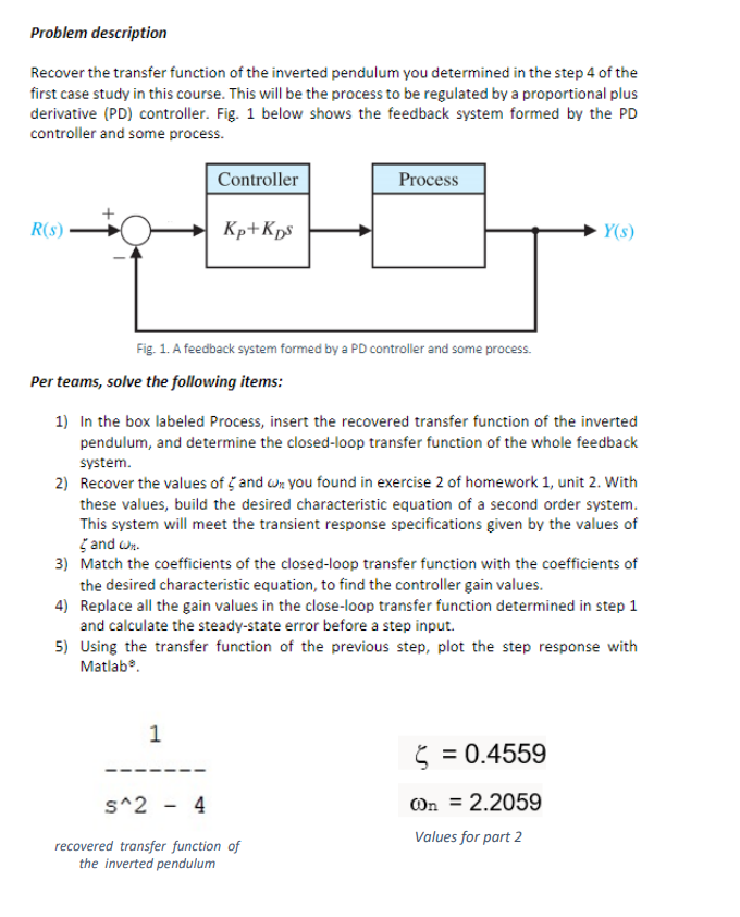 Solved Problem description Recover the transfer function of | Chegg.com