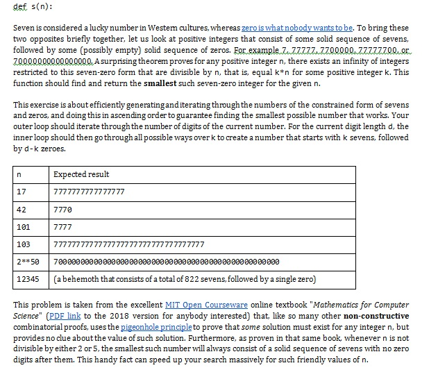 det s(n): Seven is considered a lucky number in | Chegg.com