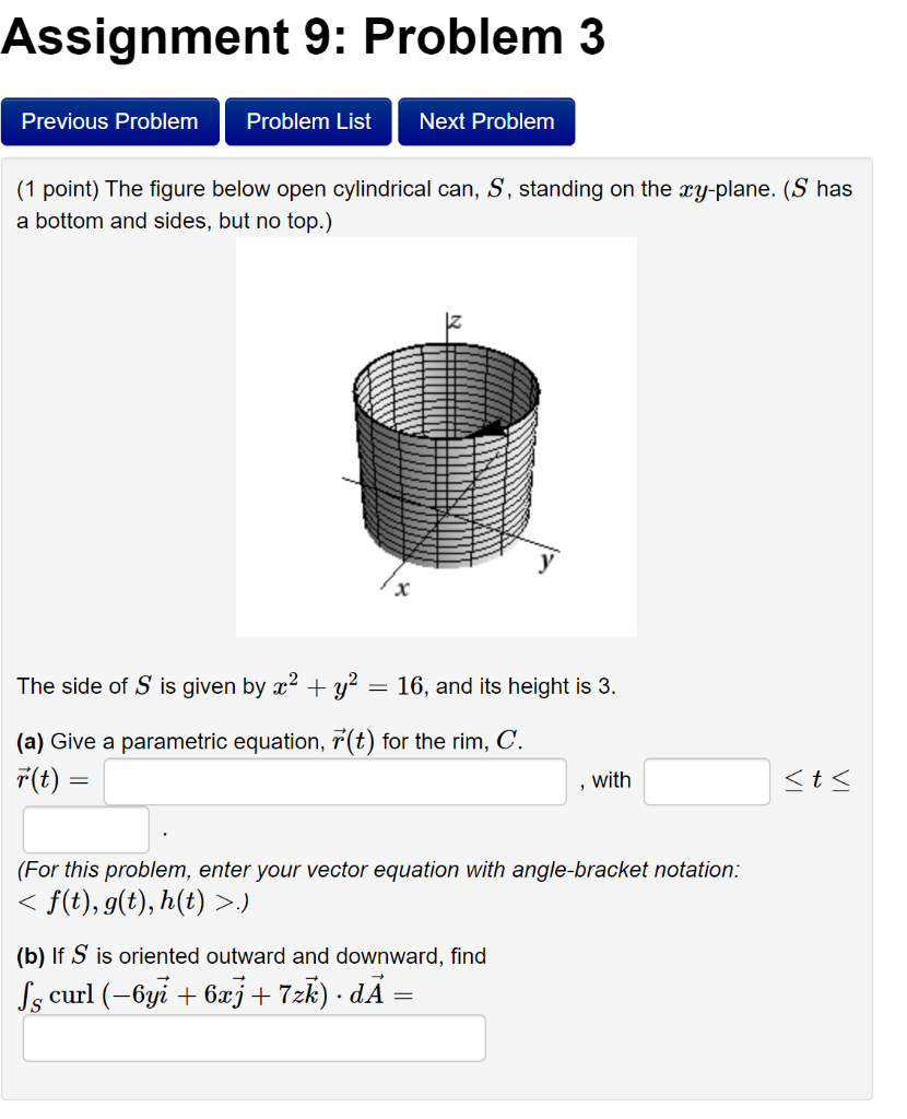 Solved Assignment 9: Problem 3 Previous Problem Problem List | Chegg.com