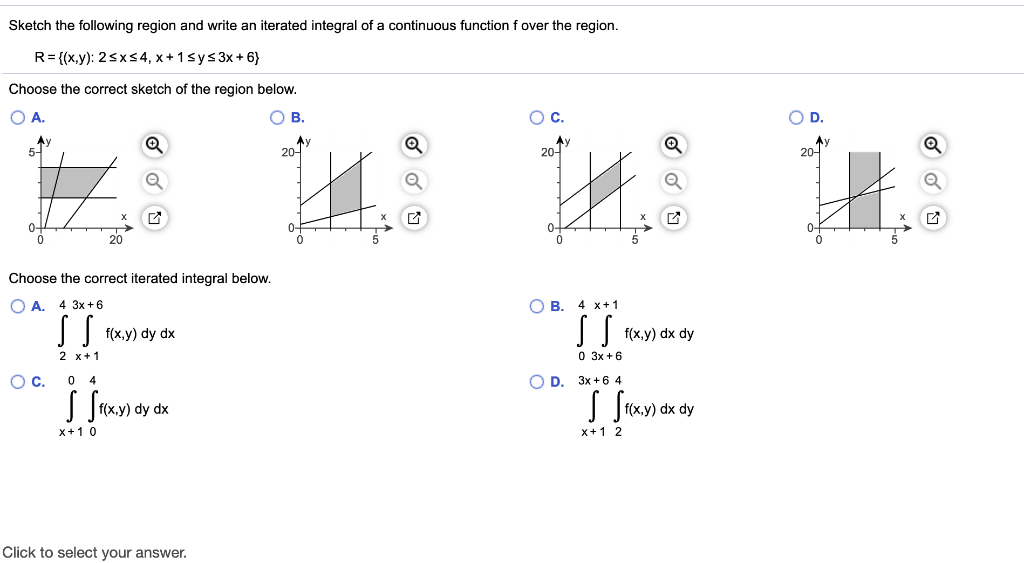 Solved Sketch the following region and write an iterated | Chegg.com