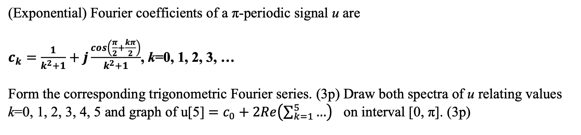 Solved (Exponential) Fourier coefficients of a π-periodic | Chegg.com