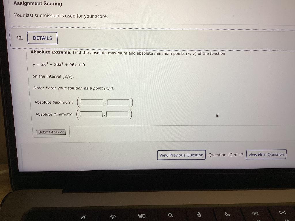 Solved Assignment Scoring Your last submission is used for | Chegg.com