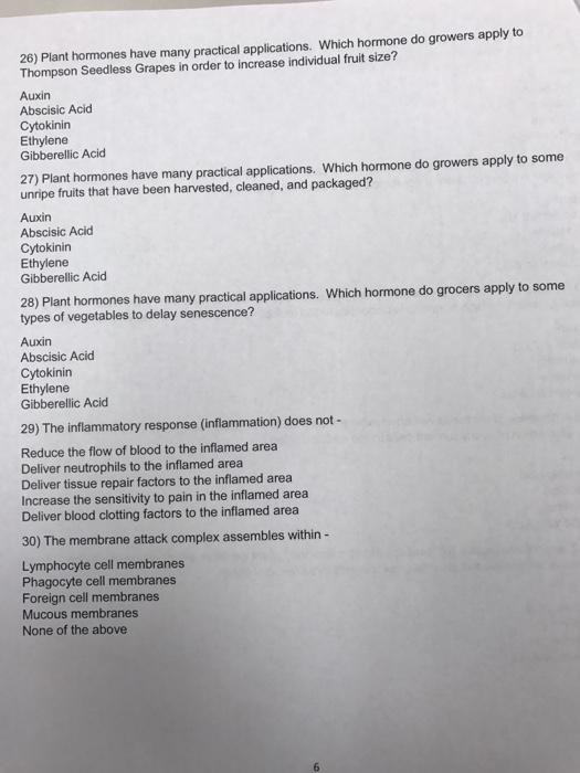 Solved Plant hormones have many practical applications. | Chegg.com