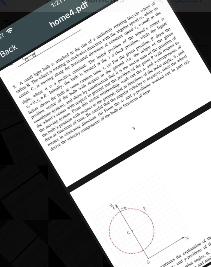 Solved 1:2t home4.pdf A.P Back a uniformly rotating bicycle | Chegg.com