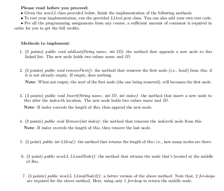 Solved package LL; public class newLL { private Node | Chegg.com Solved package LL; public class newLL { private Node | Chegg.com
