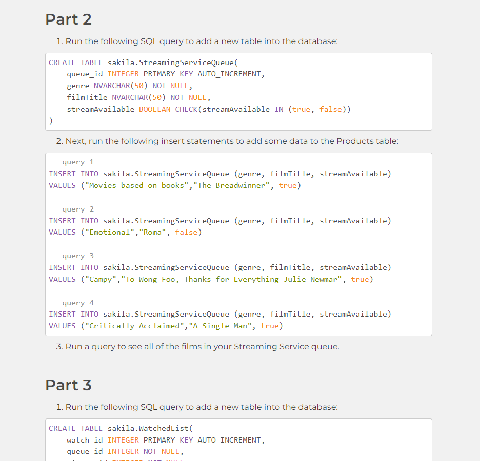 Solved Directions Welcome to the Final Project for the SQL | Chegg.com