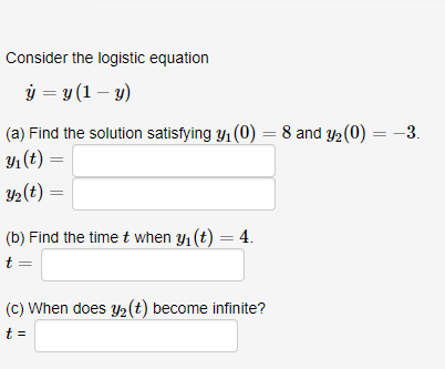 Solved Consider the logistic equation (a) Find the solution | Chegg.com