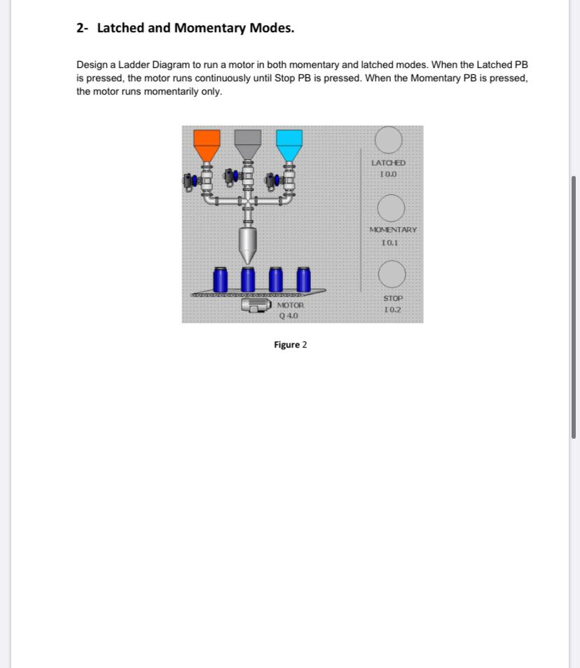 Solved 2- Latched and Momentary Modes. Design a Ladder | Chegg.com