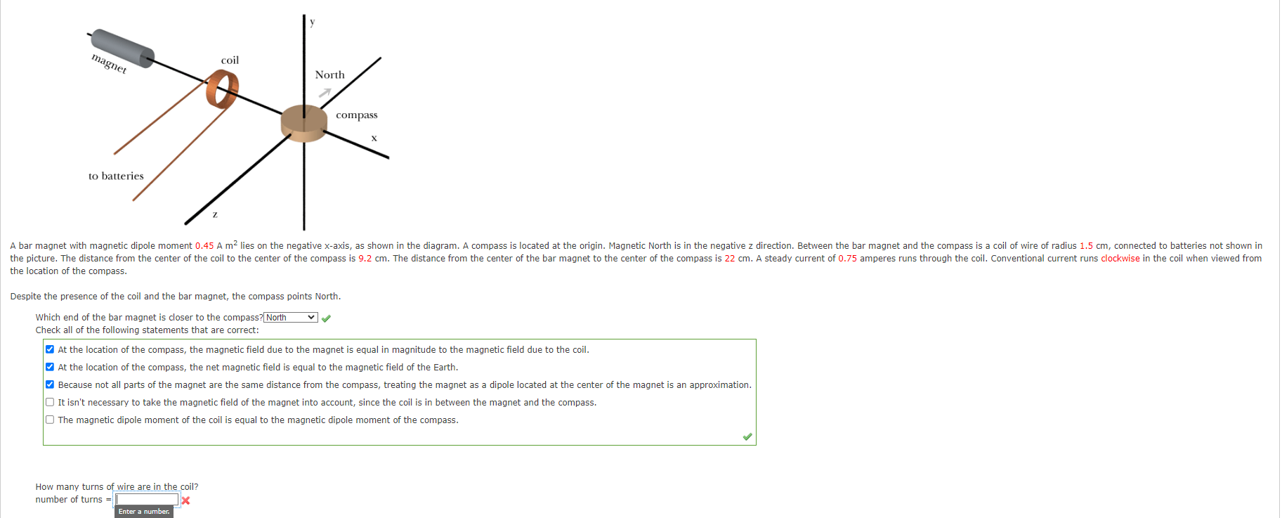 Solved the location of the compass.Despite the presence of | Chegg.com