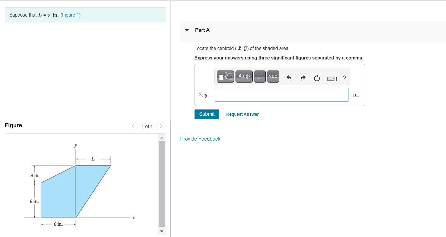 Solved Suppose That L = 5 In. (figure 1) Part A Locate The 