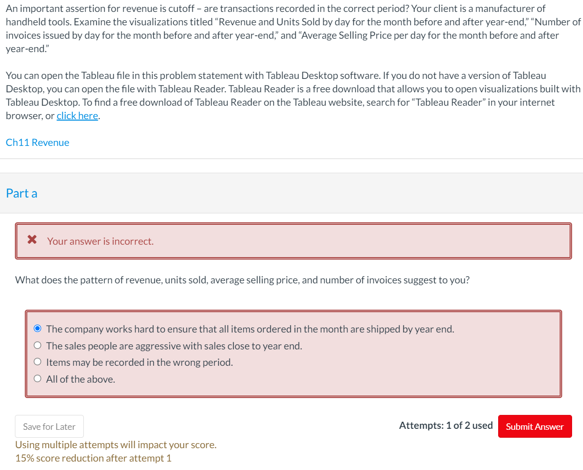 Solved An important assertion for revenue is cutoff - are | Chegg.com