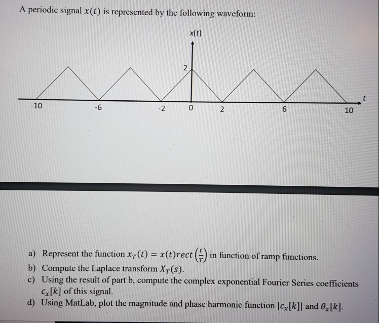 Solved A periodic signal x() is represented by the following | Chegg.com