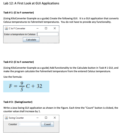Solved Lab 12: A First Look at GUI Applications Task # 1: (C | Chegg.com