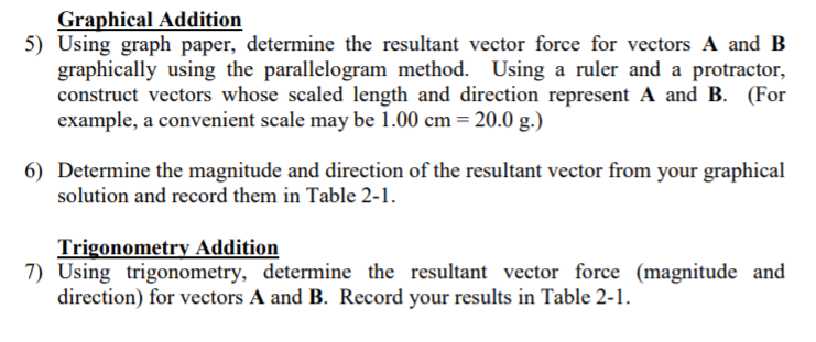 Solved Exercise 1: Addition of Perpendicular Vector's Table | Chegg.com