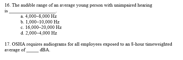 Solved 14. What percent of the OSHA criterion allowable dose | Chegg.com