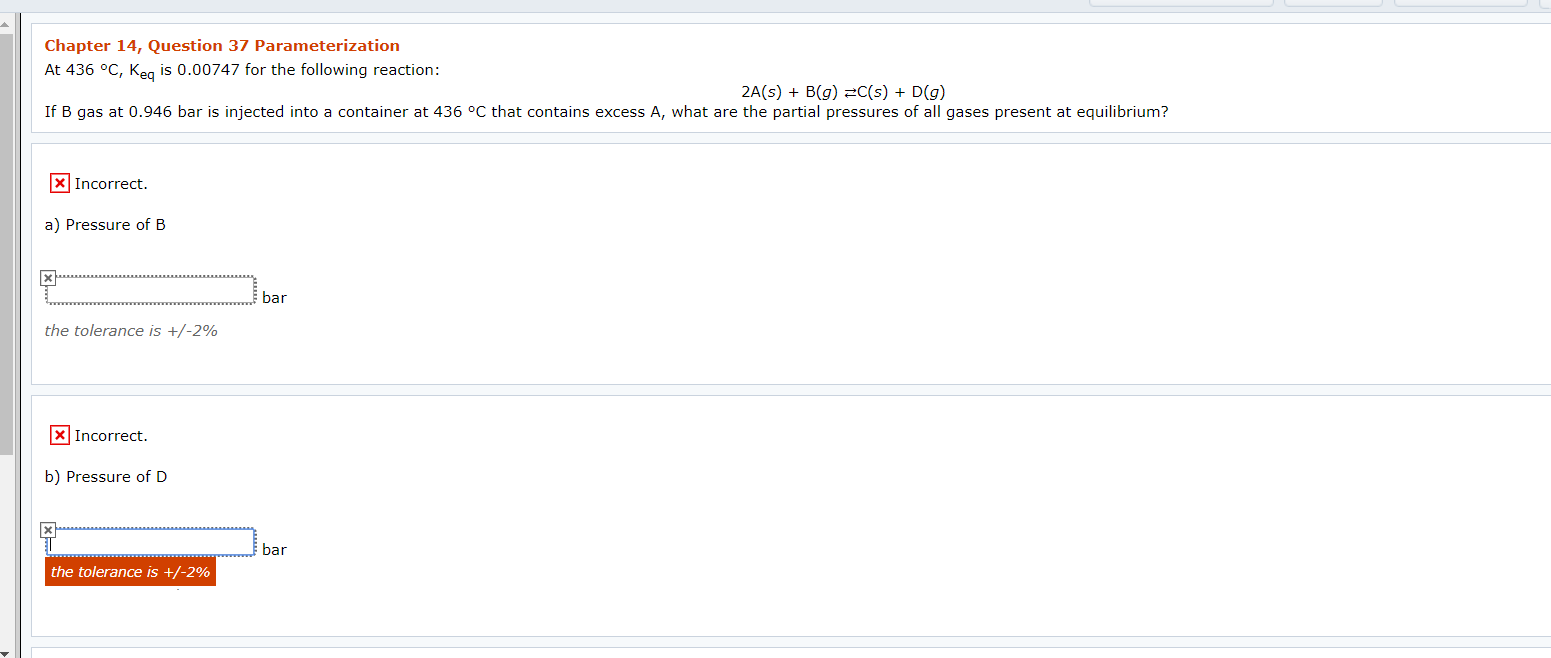 Solved Chapter 14, Question 37 Parameterization At 436 °C, | Chegg.com