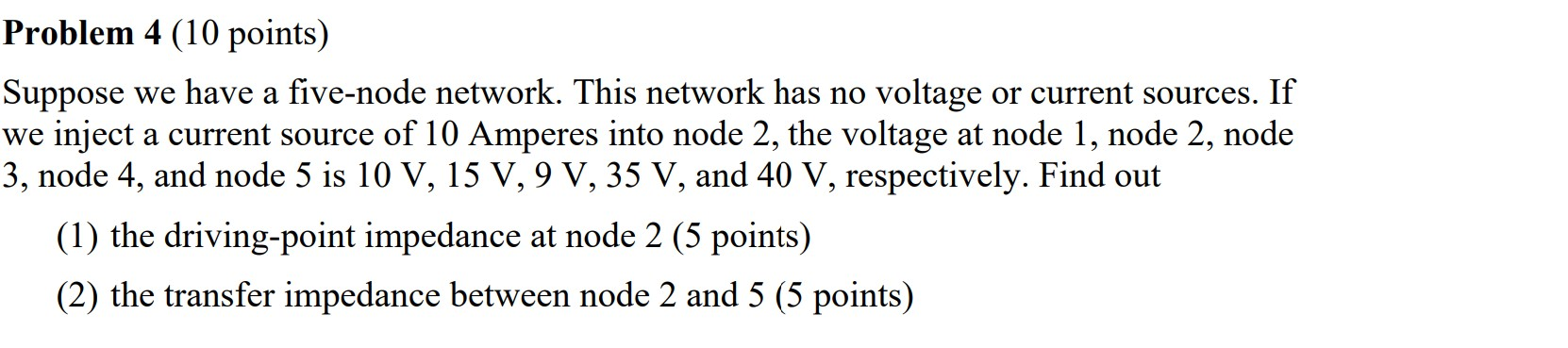 Solved Problem 1 (20 points). Construct the bus impedance | Chegg.com