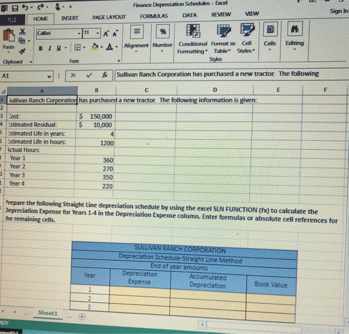 Solved 1. Prepare depreciation schedules using | Chegg.com