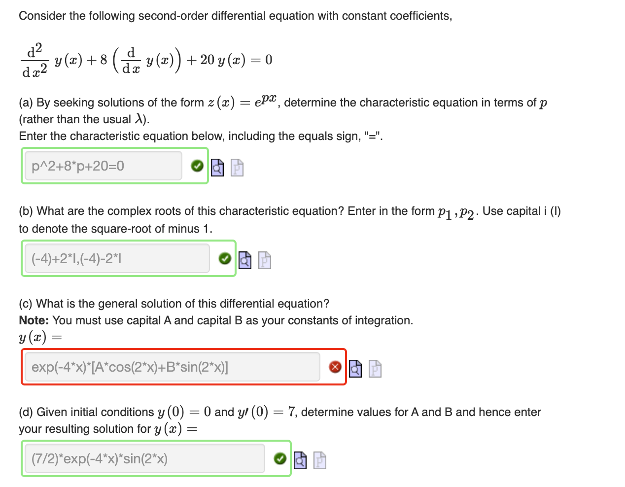 Solved Consider the following second-order differential | Chegg.com