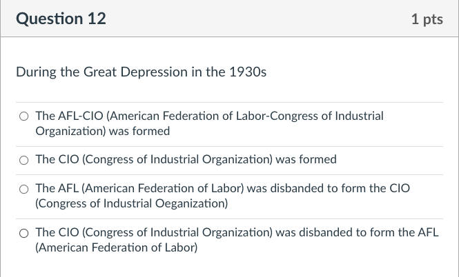 Solved Question 12 1 pts During the Great Depression in the | Chegg.com