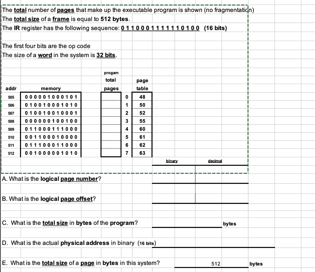 Solved The total number of pages that make up the executable | Chegg.com
