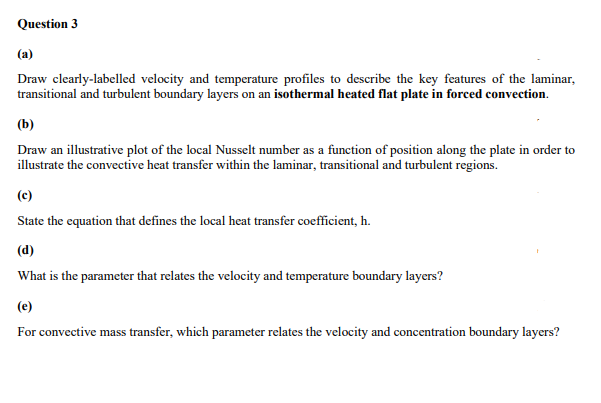 Solved (a) Draw clearly-labelled velocity and temperature | Chegg.com