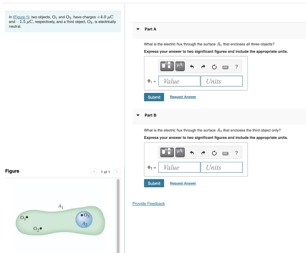 Solved In (Figure 1), two objects, O1 and O2, have charges | Chegg.com