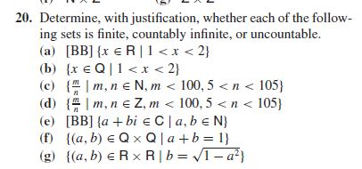 Solved 20. Determine, with justification, whether each of | Chegg.com