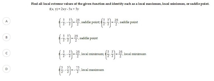 Solved Find all local extreme values of the given function | Chegg.com
