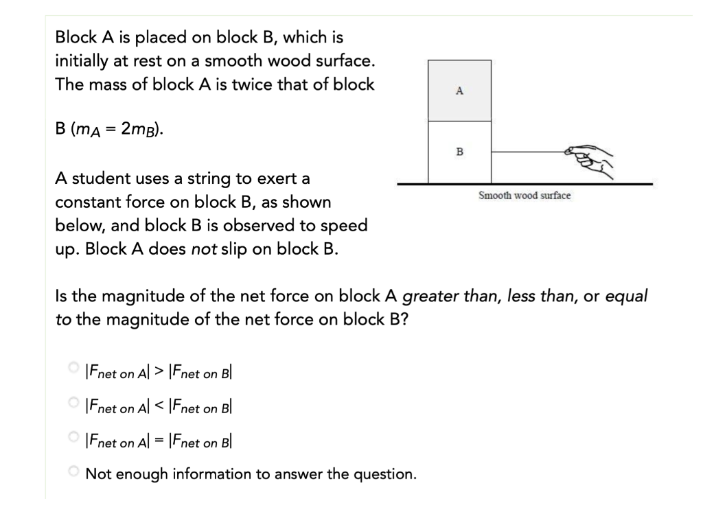 Solved Block A is placed on block B, which is initially at | Chegg.com