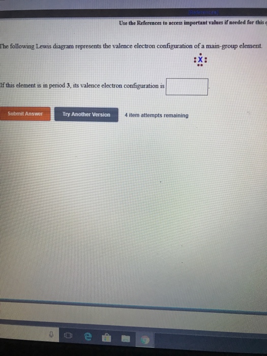 Solved The following Lewis diagram represents the valence | Chegg.com
