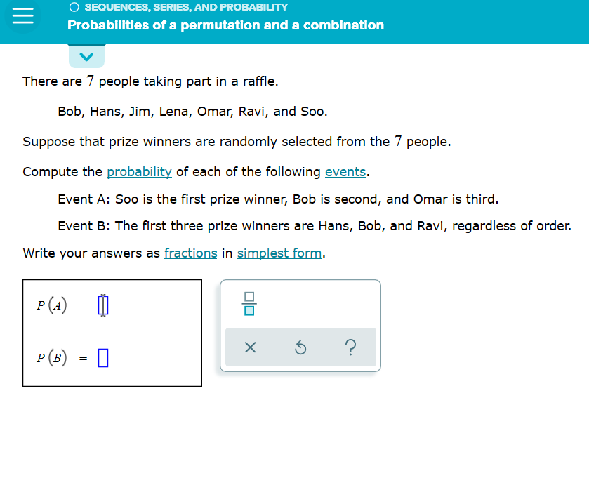 Solved O SEQUENCES, SERIES, AND PROBABILITY Probabilities of | Chegg.com