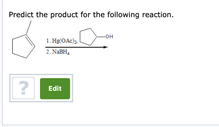 Solved Predict the product for the following reaction. он 1. | Chegg.com