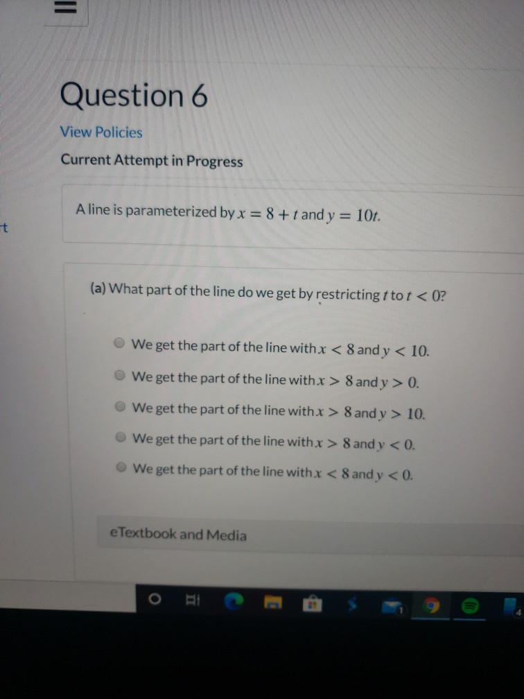 Solved Question 5 View Policies Current Attempt in Progress | Chegg.com