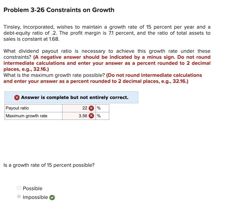 Solved Problem 3-26 ﻿Constraints on GrowthTinsley, | Chegg.com