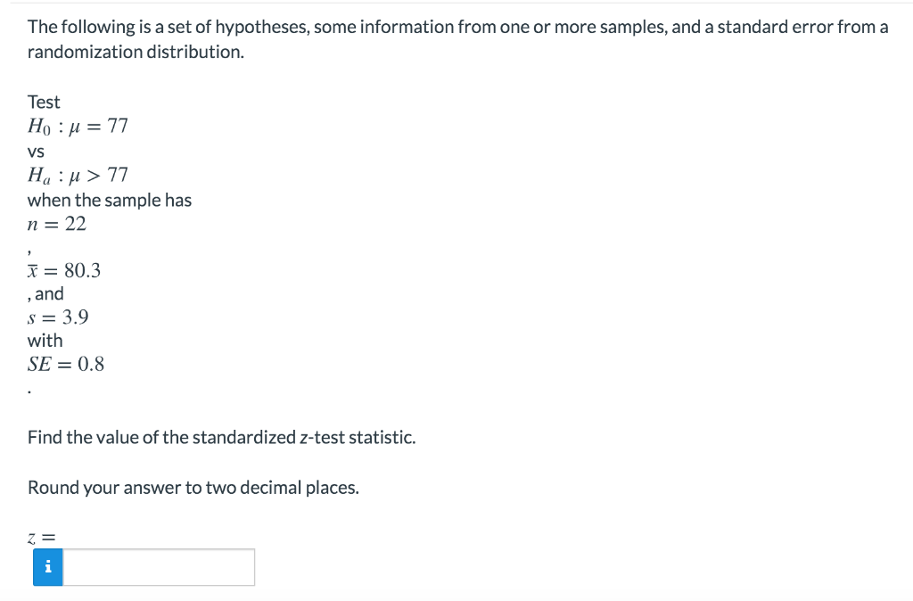 Solved The Following Is A Set Of Hypotheses Some